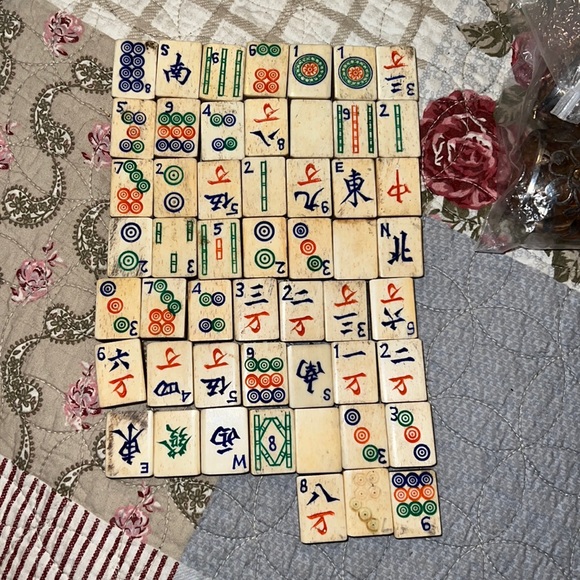 Toys | 52 Vintage Bakelite Wood Dovetail Mahjong Tiles | Poshmark